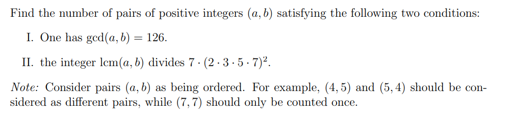 Solved Find the number of pairs of positive integers (a,b) | Chegg.com