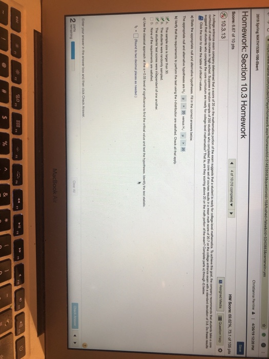 Solved Homework: Section 10.3 Homework 10.3.13 complete the | Chegg.com Solved Homework: Section 10.3 Homework 10.3.13 complete the | Chegg.com