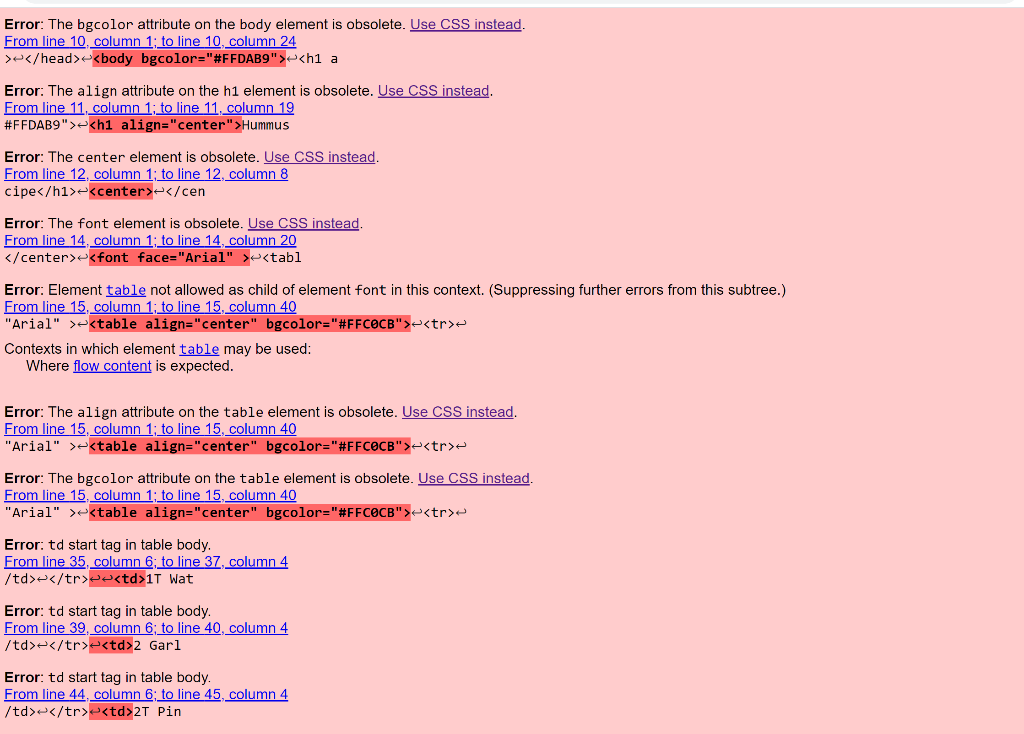Solved Need Help Fixing Errors Need To Create A Css File