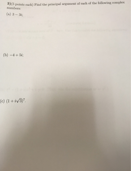 Solved Find the principal argument of each of the following | Chegg.com
