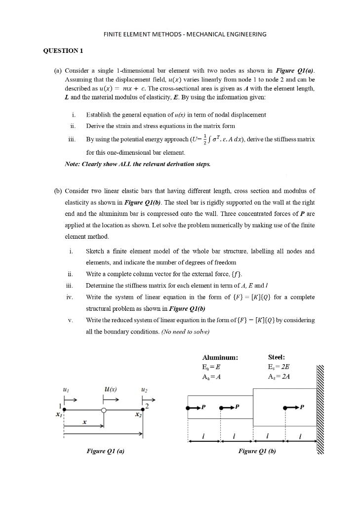 Solved FINITE ELEMENT METHODS - MECHANICAL ENGINEERING | Chegg.com