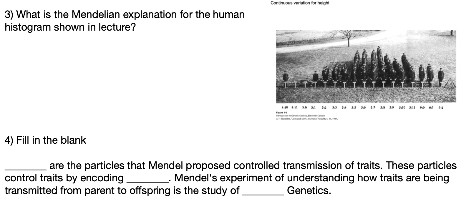 Solved Continuous variation for height 3) What is the | Chegg.com