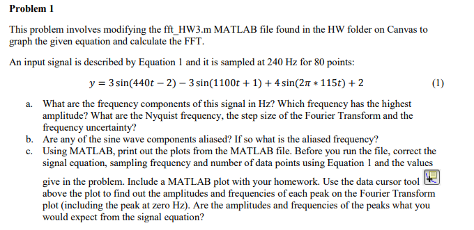 Problem1 This problem involves modifying the fft | Chegg.com
