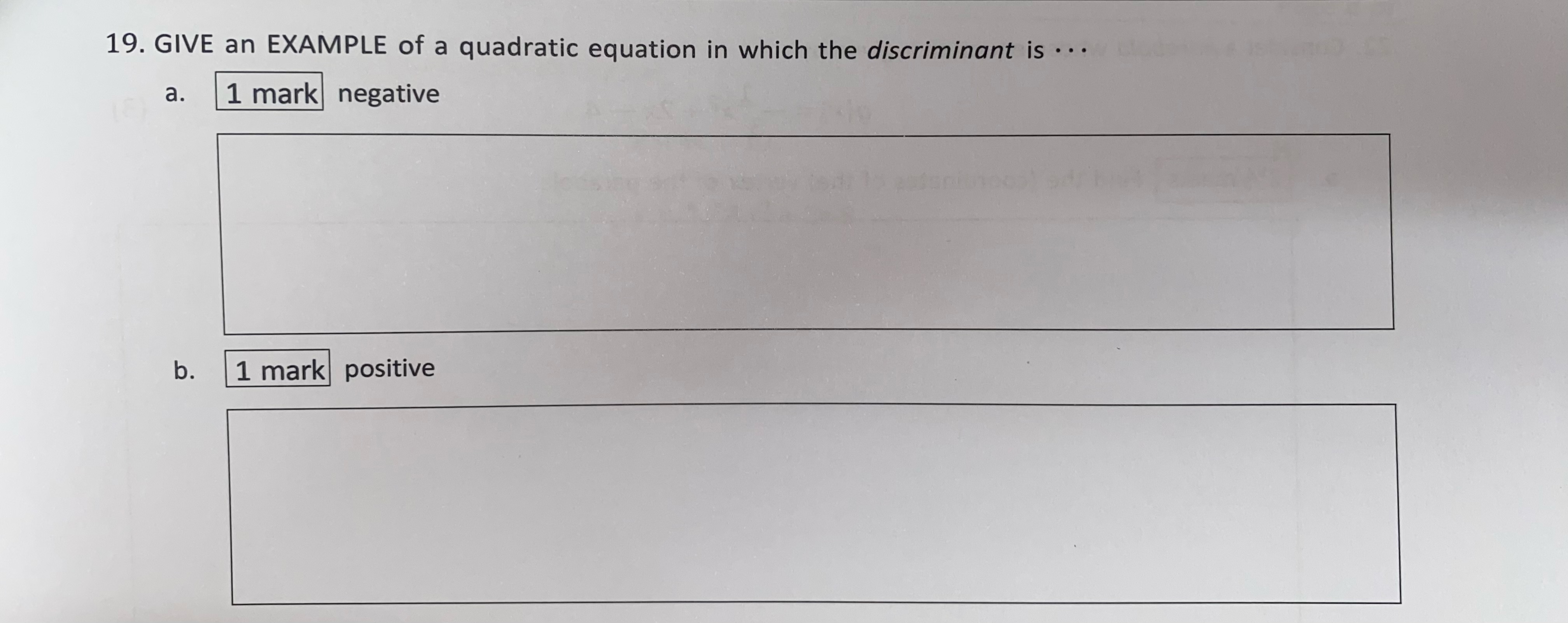 Solved GIVE an EXAMPLE of a quadratic equation in which the | Chegg.com