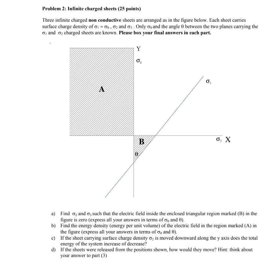 Solved Problem 2: Infinite charged sheets (25 points) Three | Chegg.com Solved Problem 2: Infinite charged sheets (25 points) Three | Chegg.com