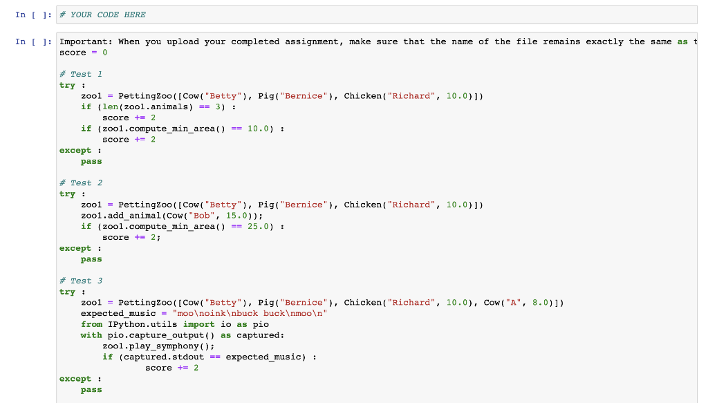 Exercise 2: A Petting Zoo In this exercise you will | Chegg.com