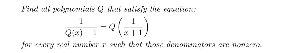 Solved Find all polynomials Q that satisfy the equation: | Chegg.com