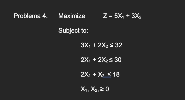 Solved Exercise IV. Using the Simplex Tabular method. Find | Chegg.com