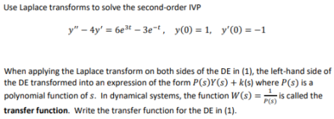 Solved Use Laplace transforms to solve the second-order IVP | Chegg.com