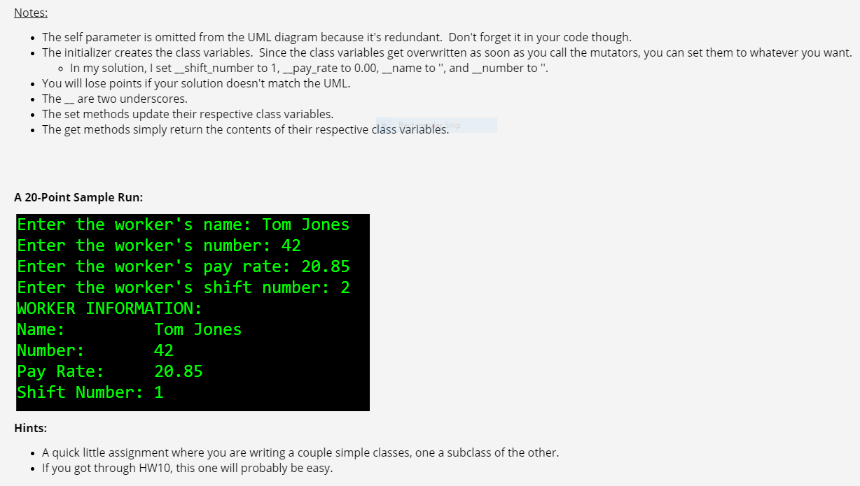 Solved Requirements: 1. Employee and ProductionWorker | Chegg.com