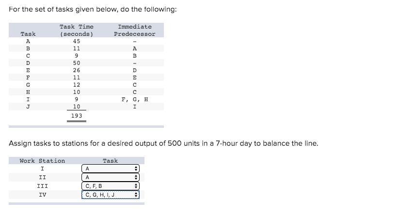 Solved For The Set Of Tasks Given Below Do The Following 