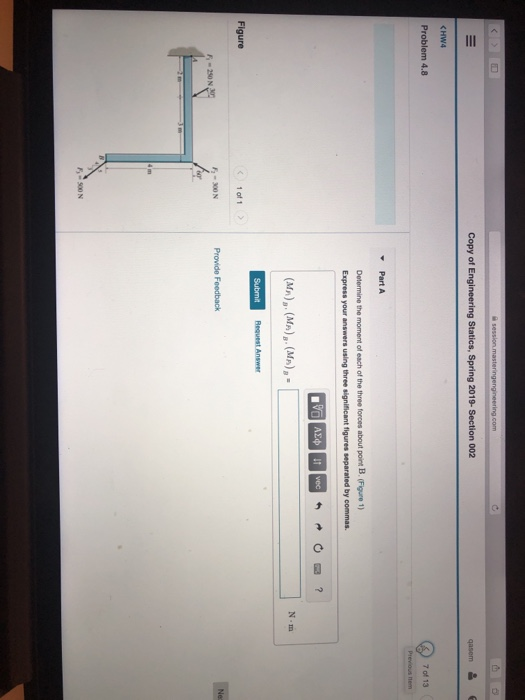 Solved Copy of E Statics, Spring 2019- Section 002 KHW4 | Chegg.com