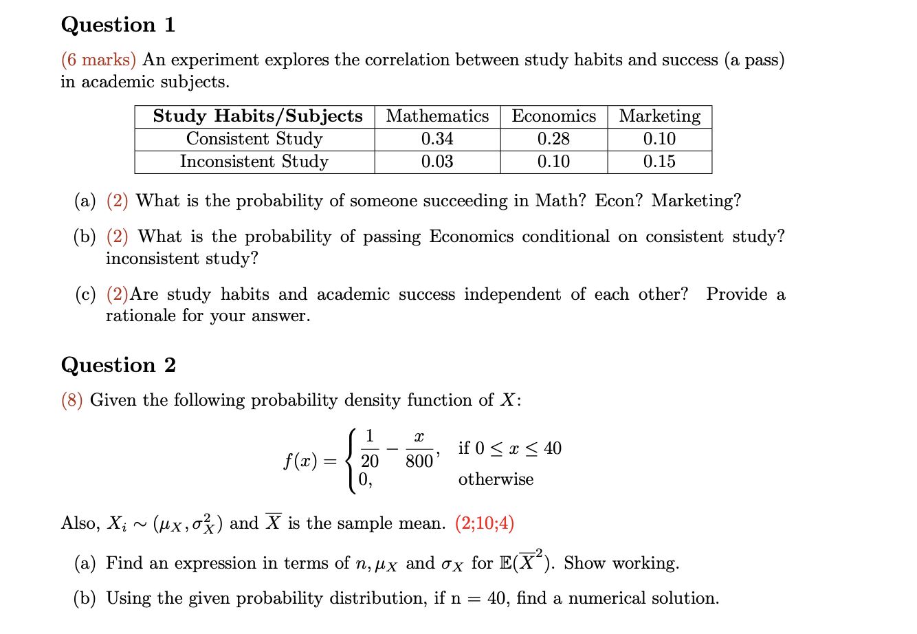 Solved Question 1(6 ﻿marks) An ﻿experiment explores the | Chegg.com