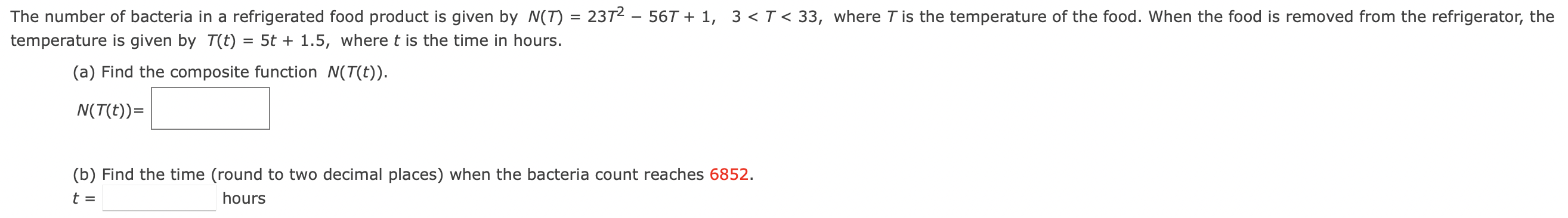 Solved temperature is given by T(t)=5t+1.5, where t is the | Chegg.com