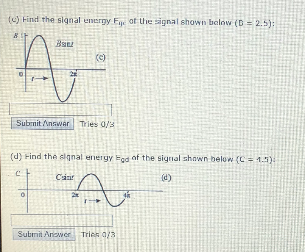 Solved 3. Signal Energy (a) Find the signal energy Ega of | Chegg.com