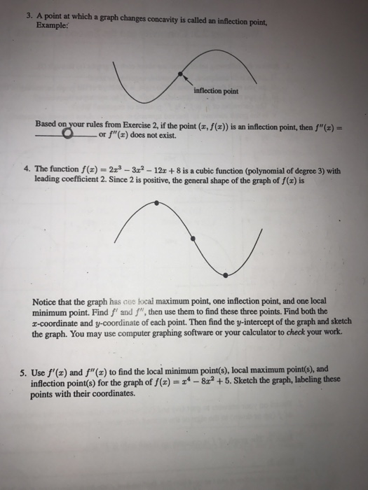 Solved 3. A point at which a graph changes concavity is | Chegg.com