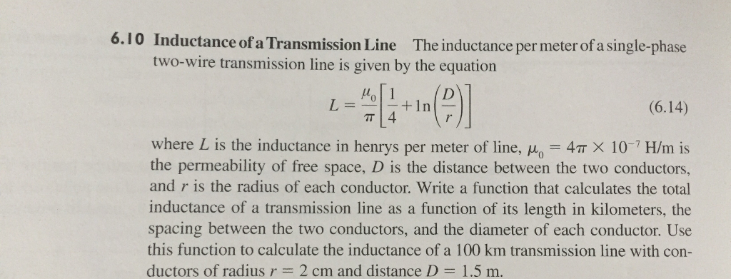 Solved 6.10 Inductance of a Transmission Line The inductance | Chegg.com