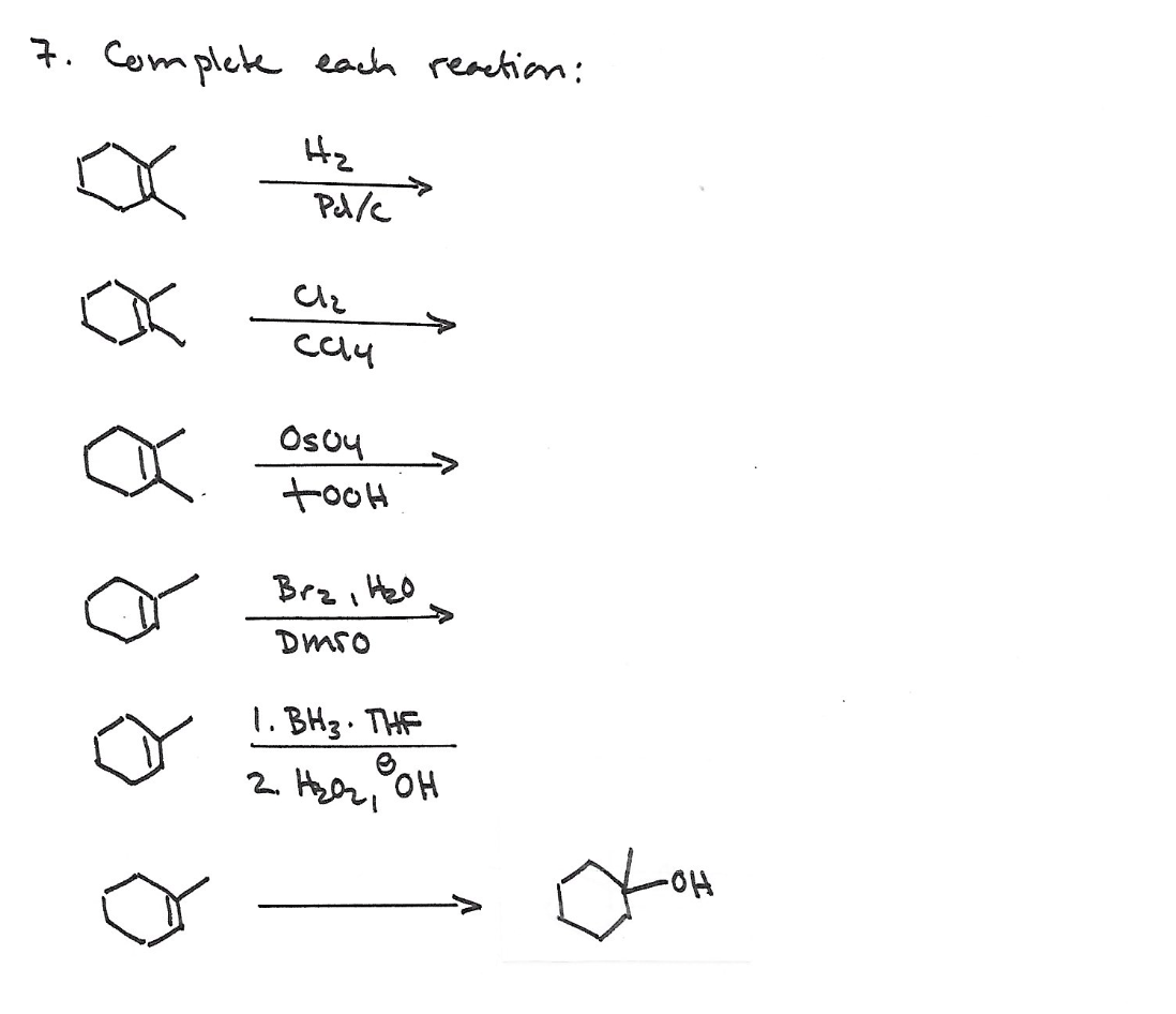 Solved 7. Complete each reaction: | Chegg.com