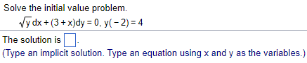Solved Solve the initial value problem. | Chegg.com