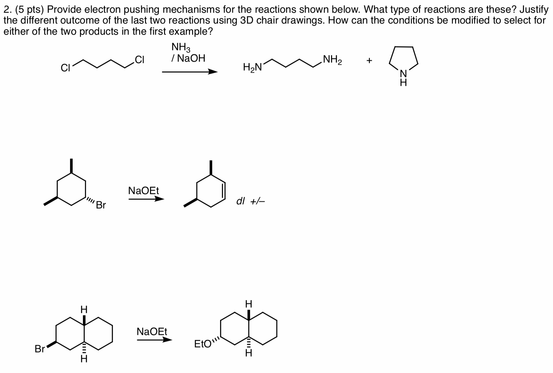 Solved 2. (5 pts) Provide electron pushing mechanisms for | Chegg.com