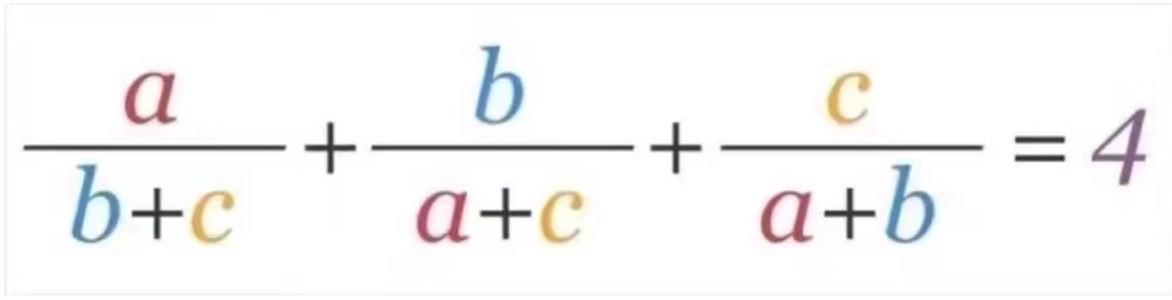 Solved a b+c + b a+c + C a+b = 4 | Chegg.com