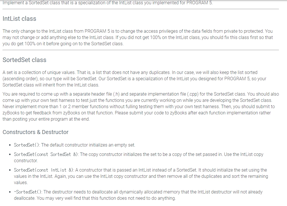 Solved Implement a SortedSet class that is a specialization | Chegg.com
