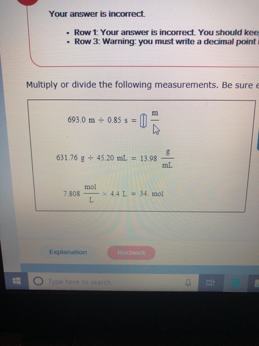 Solved O MEASUREMENT Simplifying unit expressions Rewrite | Chegg.com