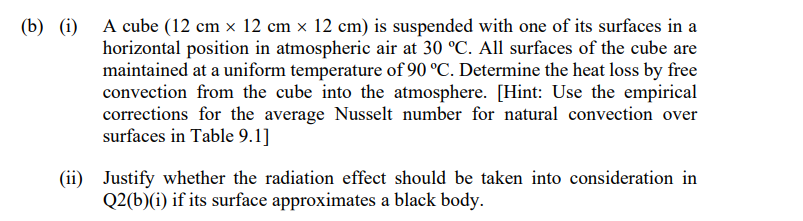 Solved (b) (i) A cube (12 cm x 12 cm x 12 cm) is suspended | Chegg.com