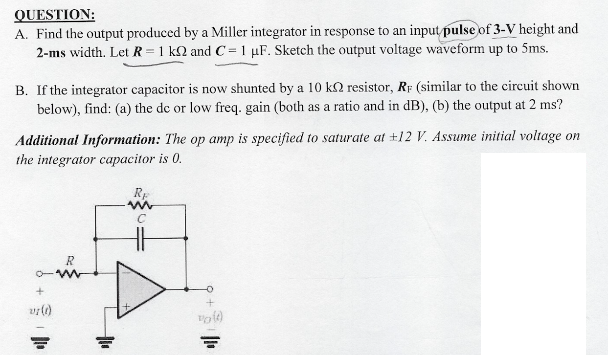 Solved QUESTION: A. Find the output produced by a Miller | Chegg.com