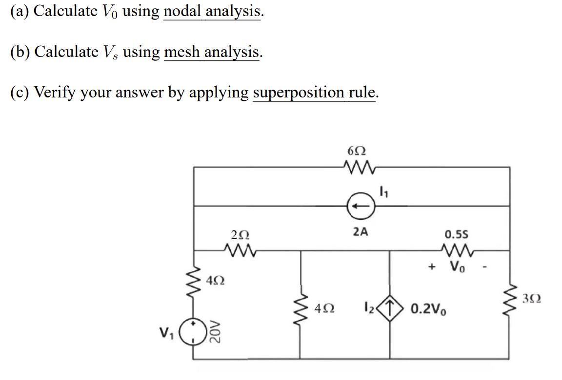 Solved (a) Calculate Vo using nodal analysis. (b) Calculate | Chegg.com
