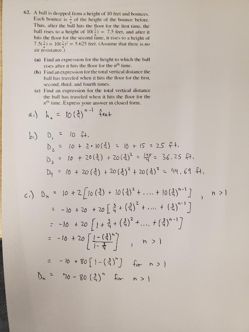 63. You might think that the ball in Problem 62 keeps | Chegg.com