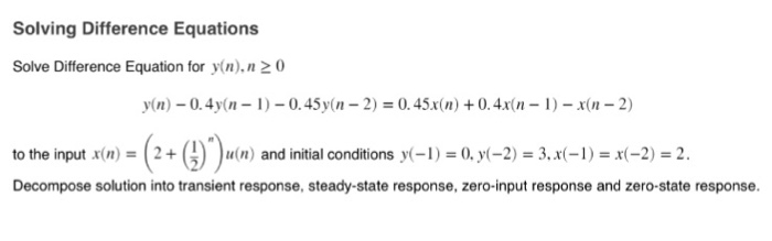 Solved Solving Difference Equations Solve Difference | Chegg.com
