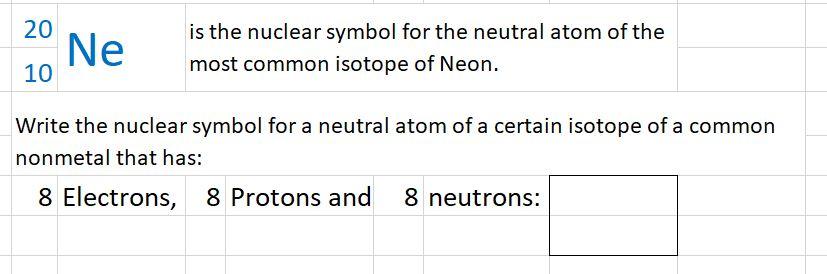 Solved 20 Ne is the nuclear symbol for the neutral atom of | Chegg.com