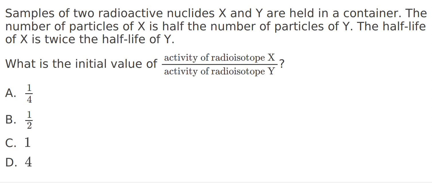 Solved Samples of two radioactive nuclides X and Y are held | Chegg.com