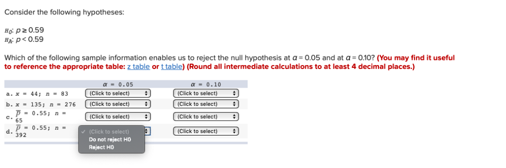 Solved Consider the following hypotheses но-р 0.59 HA: P | Chegg.com Solved Consider the following hypotheses но-р 0.59 HA: P | Chegg.com