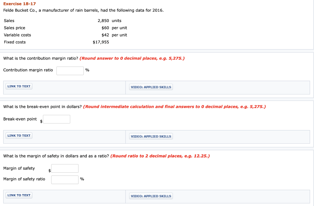 Solved Exercise 18-17 Felde Bucket Co., a manufacturer of | Chegg.com