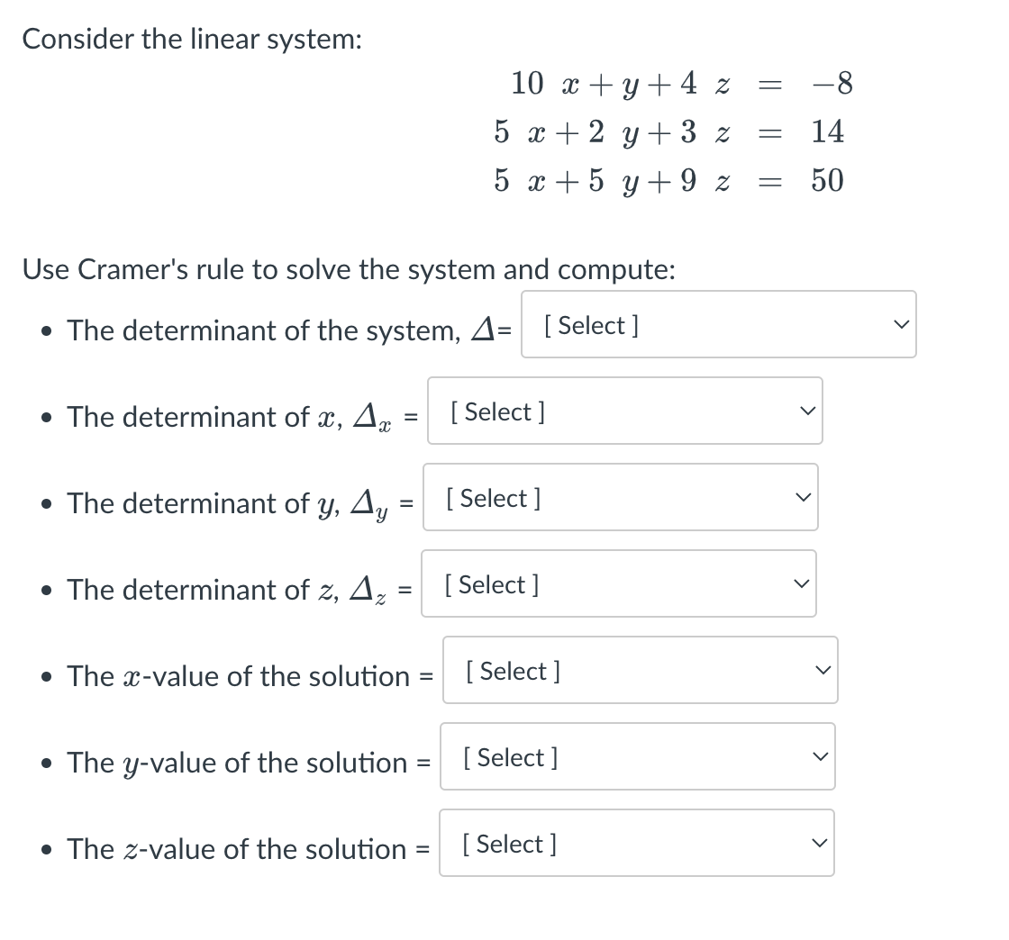 Solved Consider the linear system: | Chegg.com
