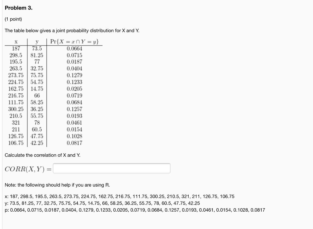 Solved The table below gives a joint probability | Chegg.com