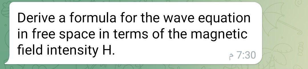 Solved Derive a formula for the wave equation in free space | Chegg.com