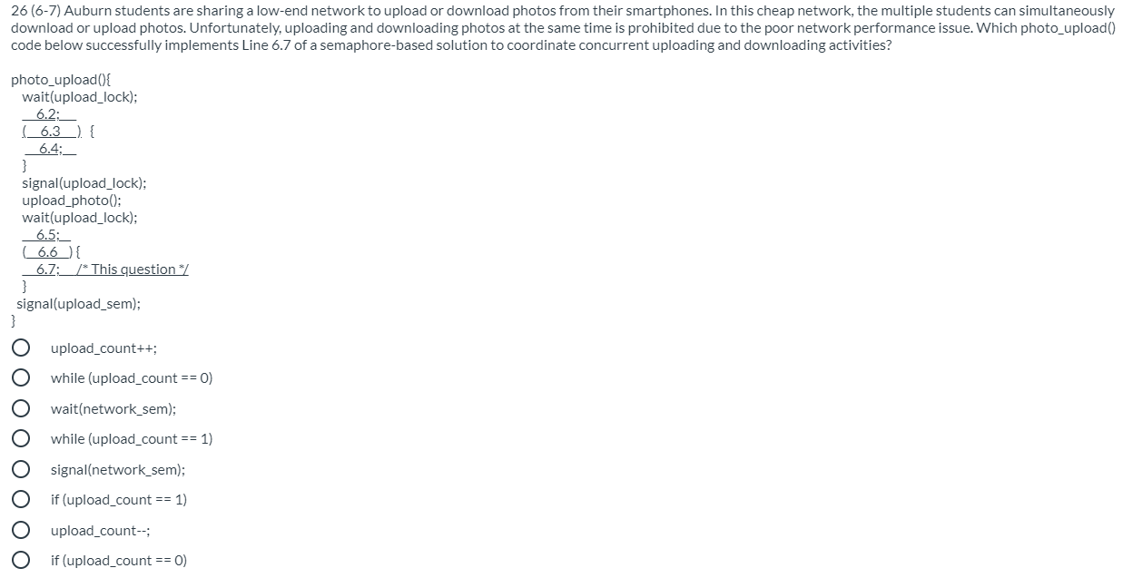 Solved 26 (6-7) Auburn students are sharing a low-end | Chegg.com