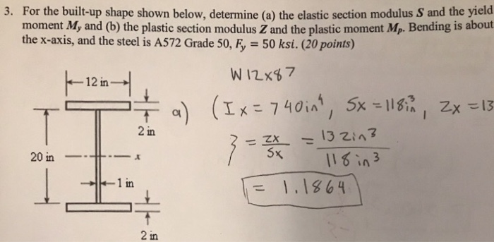 Solved 3. For the built-up shape shown below, determine (a) | Chegg.com