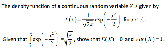 Solved The density function of a continuous random variable | Chegg.com