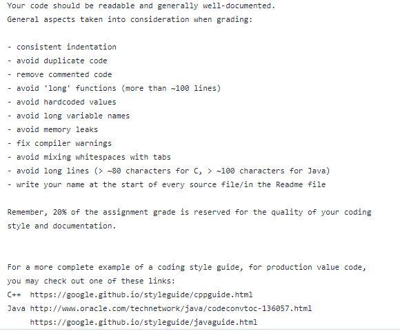 Solved Your code should be readable and generally | Chegg.com