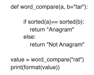 Solved Modify word_compare to use a default parameter Modify | Chegg.com