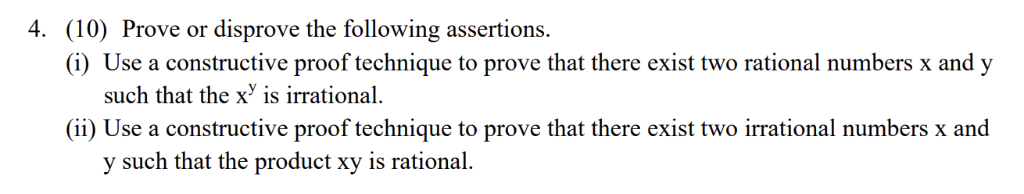 Solved 4. (10) Prove or disprove the following assertions | Chegg.com