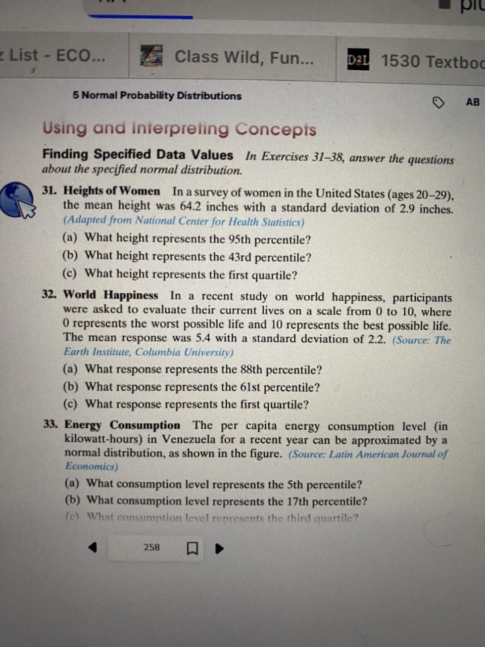 Solved 31. Heights of Women In a survey of women in the | Chegg.com