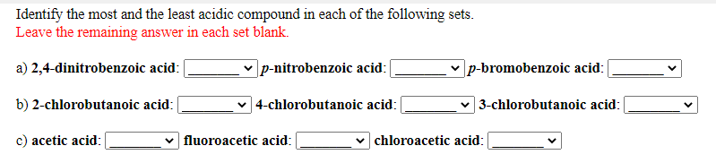 Solved Identify the most and the least acidic compound in | Chegg.com
