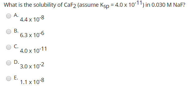 Solved Ο What is the solubility of CaF2 (assume Ksp = 4.0 x | Chegg.com