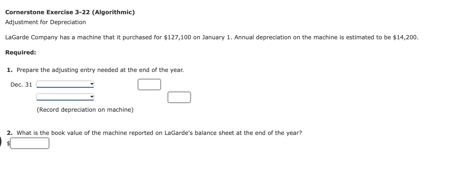 Solved Cornerstone Exercise 3-22 (Algorithmic) Adjustment | Chegg.com