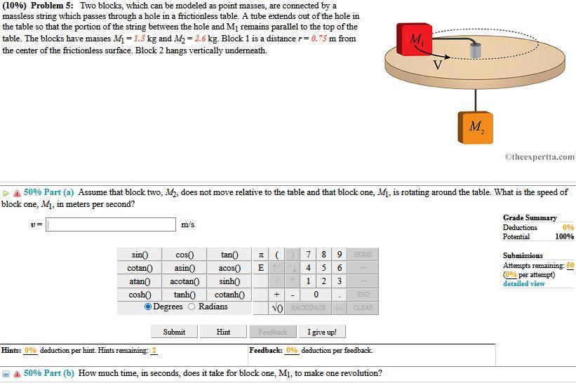 Solved (10\%) Problem 5: Two blocks, which can be modeled as | Chegg.com